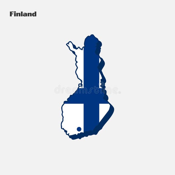 Finland Nation Flag Map stock illustration. Illustration of landmark ...