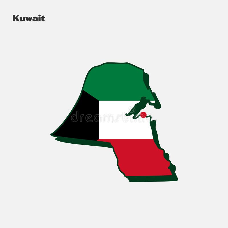 Kuwait Nation Flag Map Infographic Stock Illustration - Illustration of ...