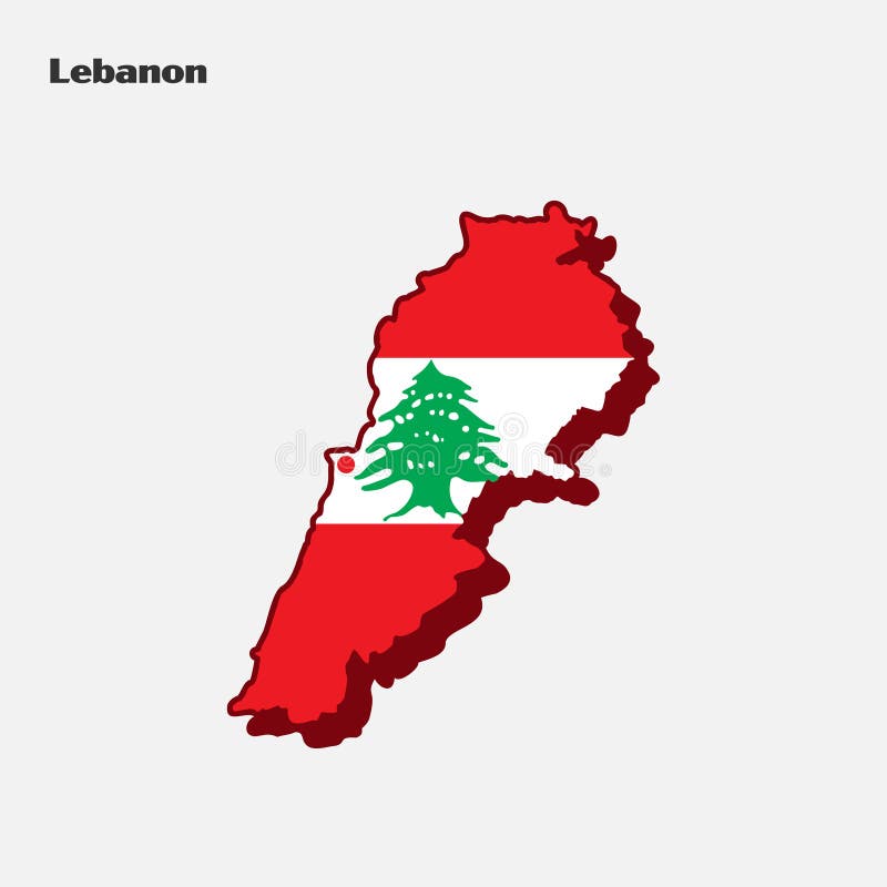 Lebanon Nation Flag Map Infographic Stock Vector - Illustration of ...