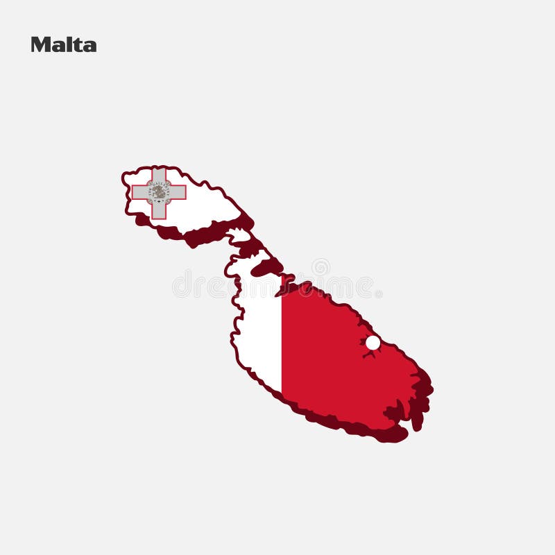 Malta Country Flag Map Infographic Stock Illustration - Illustration of ...