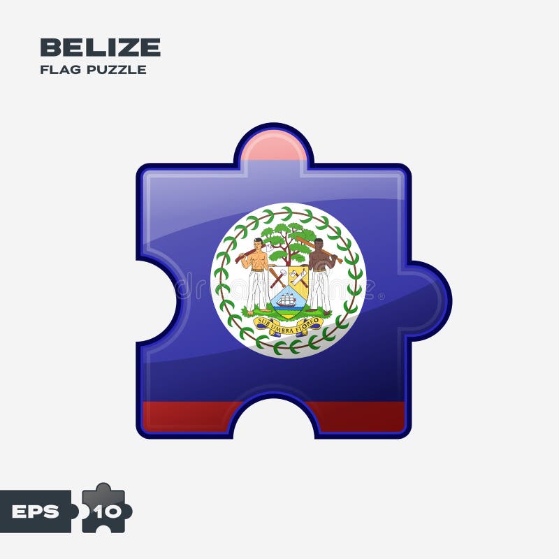 Belize State Flag Puzzle stock vector. Illustration of jigsaw - 260360055