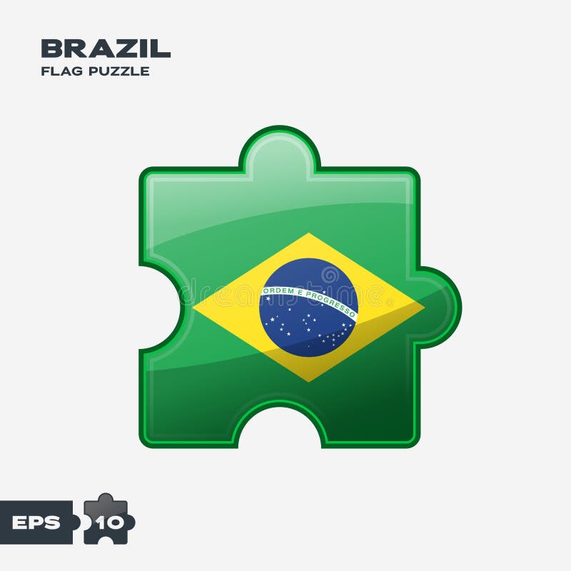 Brazil State Flag Puzzle stock vector. Illustration of patriot - 260360109