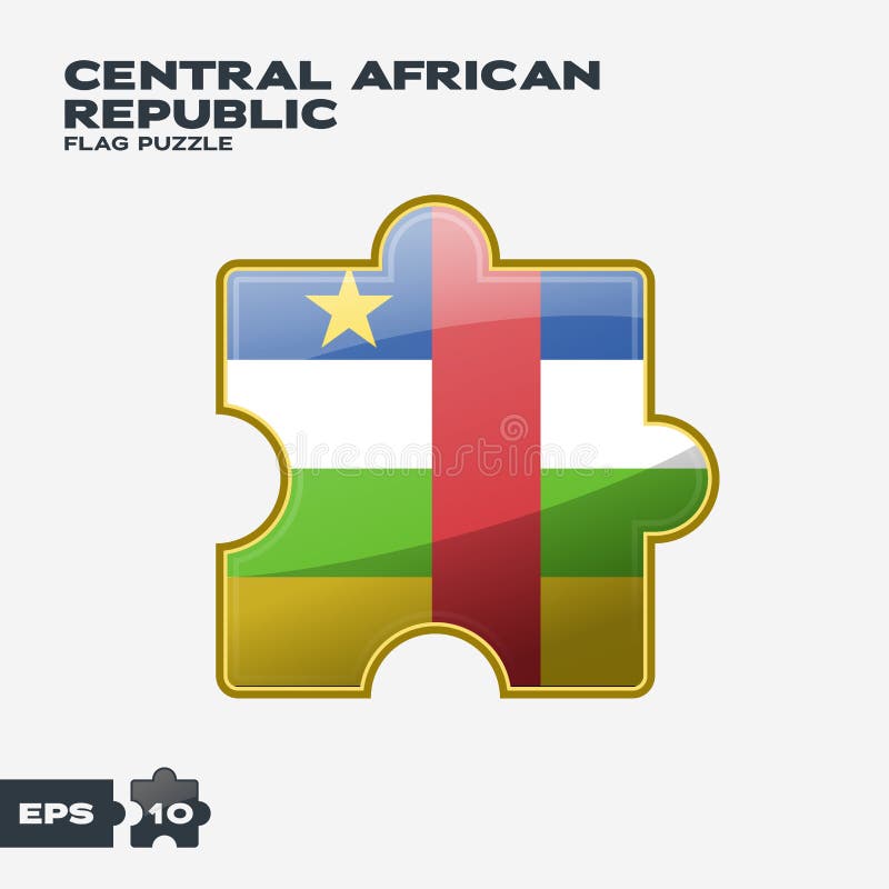 Central African Republic State Flag Puzzle Stock Vector - Illustration ...