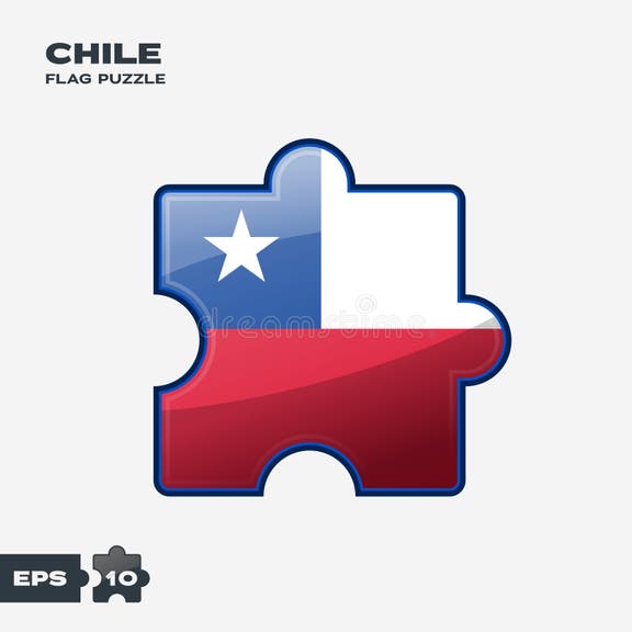 Chile State Flag Puzzle stock vector. Illustration of star - 260360172