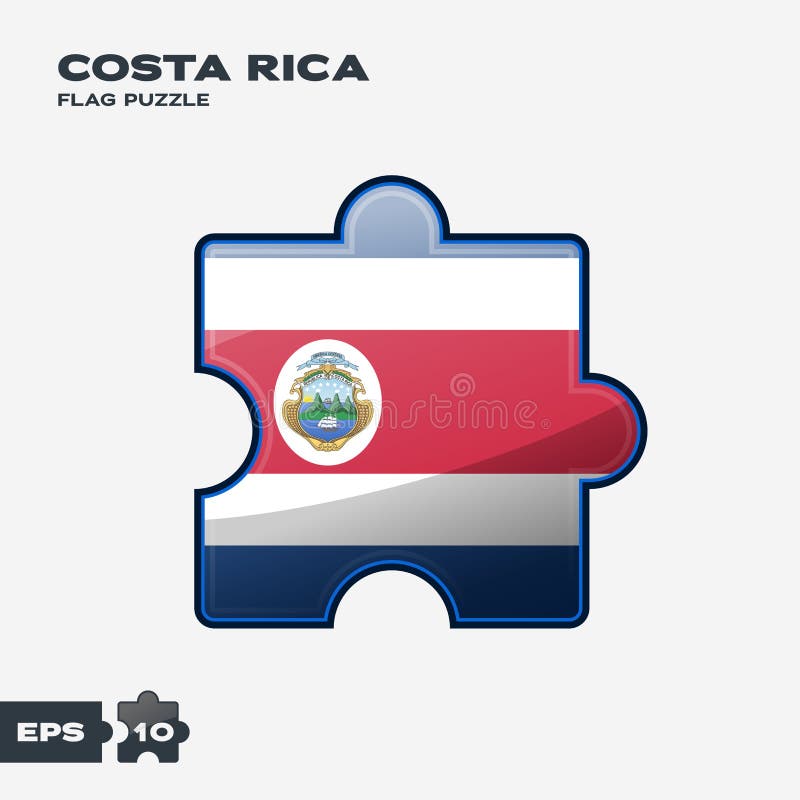 Costa Rica State Flag Puzzle Stock Vector - Illustration of jigsaw ...