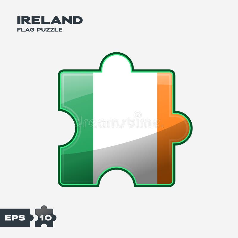 Ireland Country Flag Puzzle Stock Vector - Illustration of connection ...