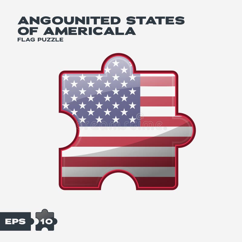 United States Flag Puzzle stock vector. Illustration of damage - 260429837