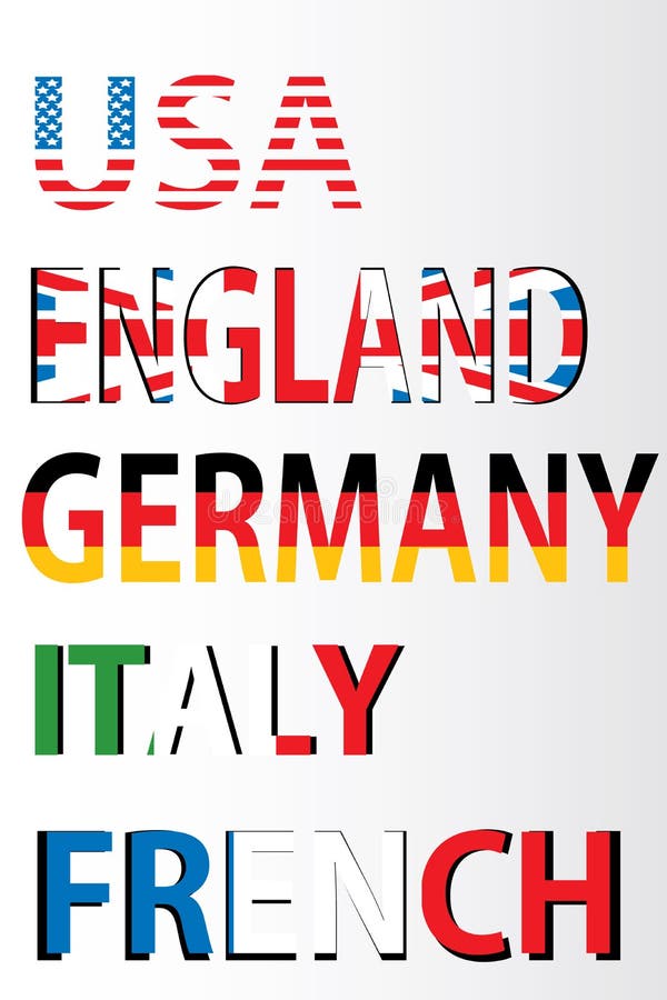 Nation flag Text stock vector. Illustration of france - 56514400