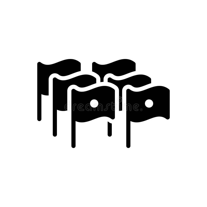 Black Solid Icon for Nation, Flag and State Stock Vector - Illustration ...