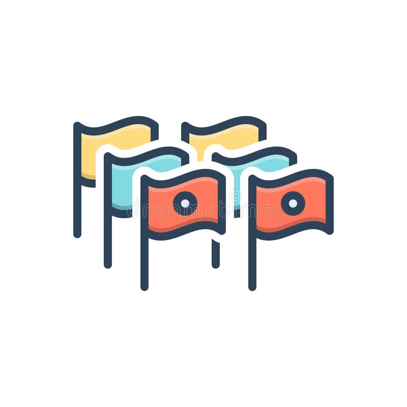 Color Illustration Icon for Nation, Flag and State Stock Illustration ...