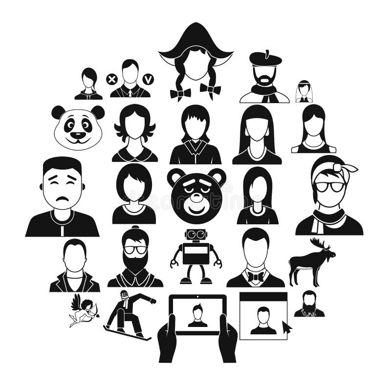 Nation Icons Set, Simple Style Stock Vector - Illustration of ...