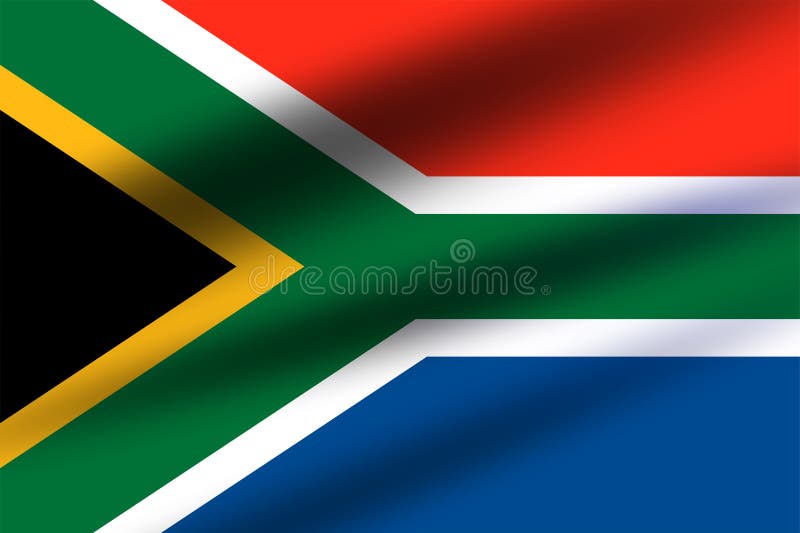 National African Flag. Wavy Flag with Light and Shadow Stock Image ...