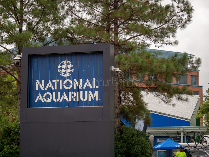 National Aquarium Logo Sign on the Baltimore Inner Harbor Editorial ...