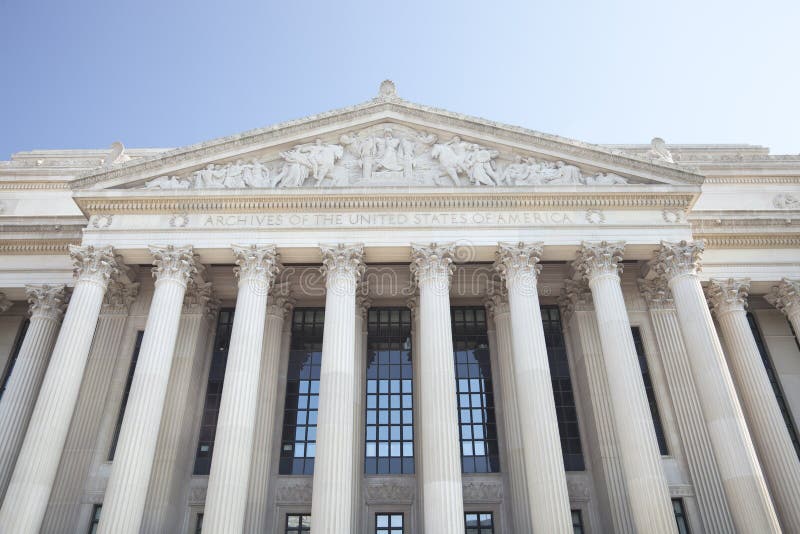 National Archives Building in Washington DC Stock Photo - Image of ...