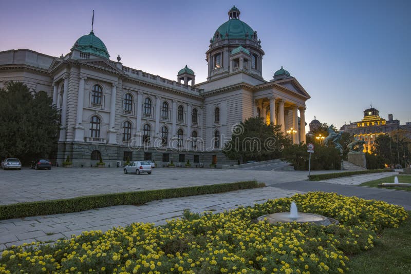 National Assembly in Belgrade Stock Image - Image of outdoors, cold ...