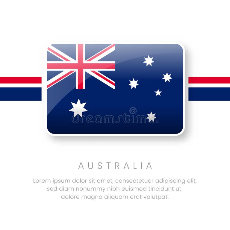 National Australia Flag.Vector Australia Button Flag Stock Vector ...