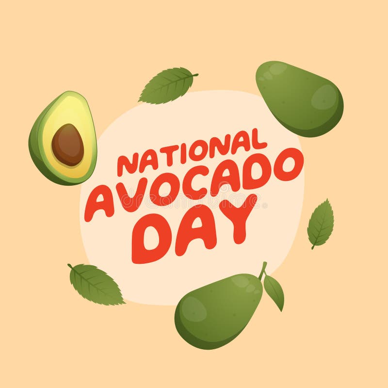 National Avocado Day Design Template Good for Greeting Stock Vector ...