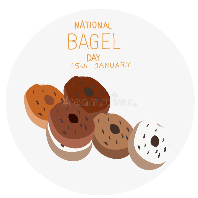 National Bagel Day Vector Illustration Stock Vector - Illustration of ...