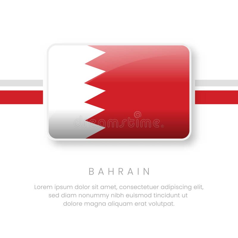 National Bahrain Flag.Vector Bahrain Button Flag Stock Vector ...
