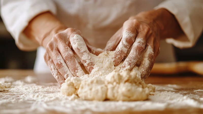 National Baker Day Baker S Hands Kneading Fresh Dough in a Rustic ...