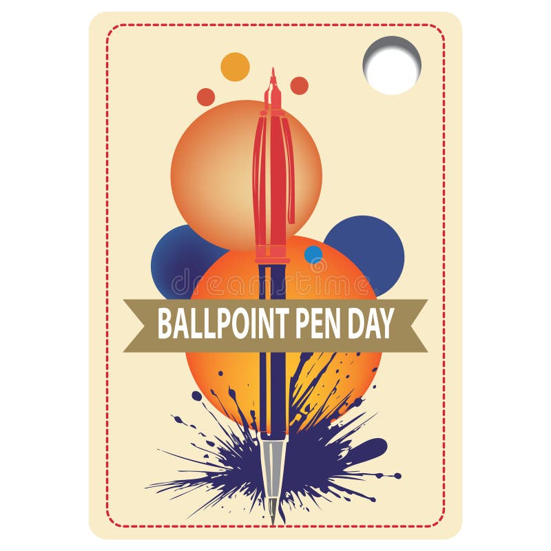 National Ballpoint Pen Day stock vector. Illustration of business ...