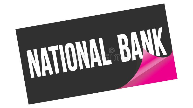 NATIONAL BANK Text on Black Pink Sticker Stamp Stock Illustration ...