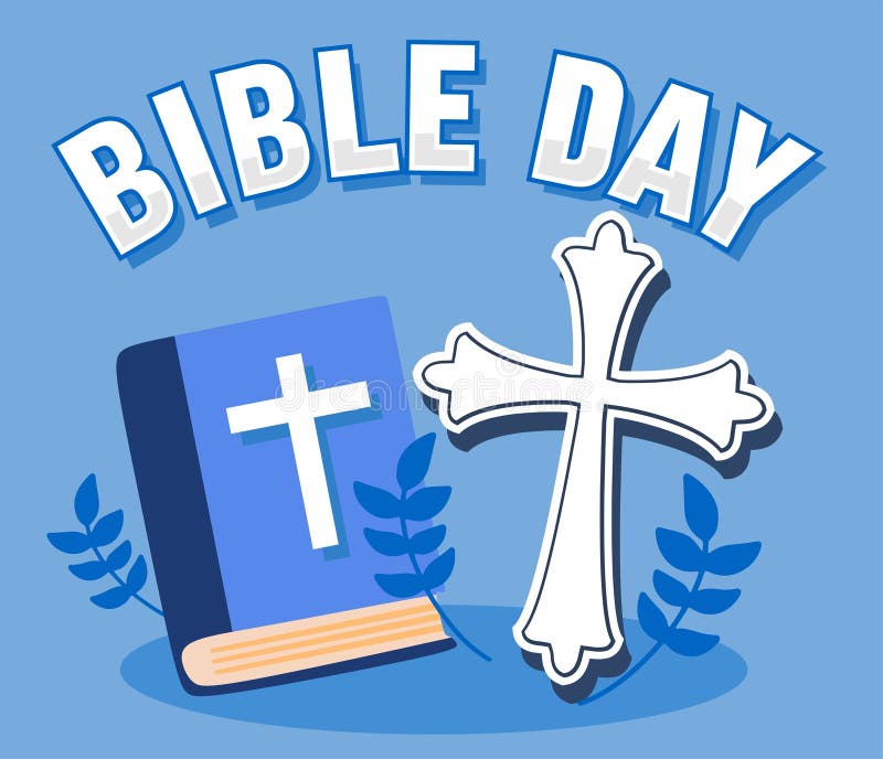 National Bible Day with a Bible Stock Vector - Illustration of isolated ...