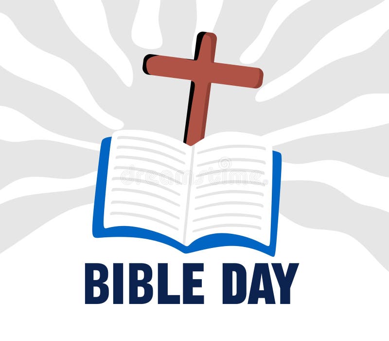 National Bible Day with a Bible Stock Vector - Illustration of peace ...