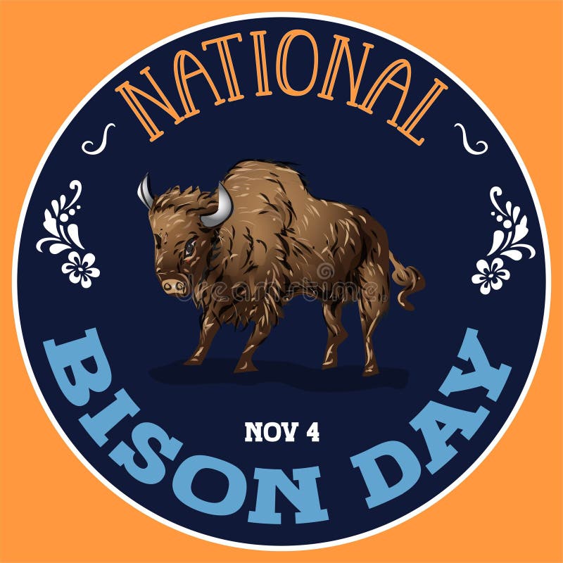 National Bison Day Sign and Badge Vector Stock Vector - Illustration of ...