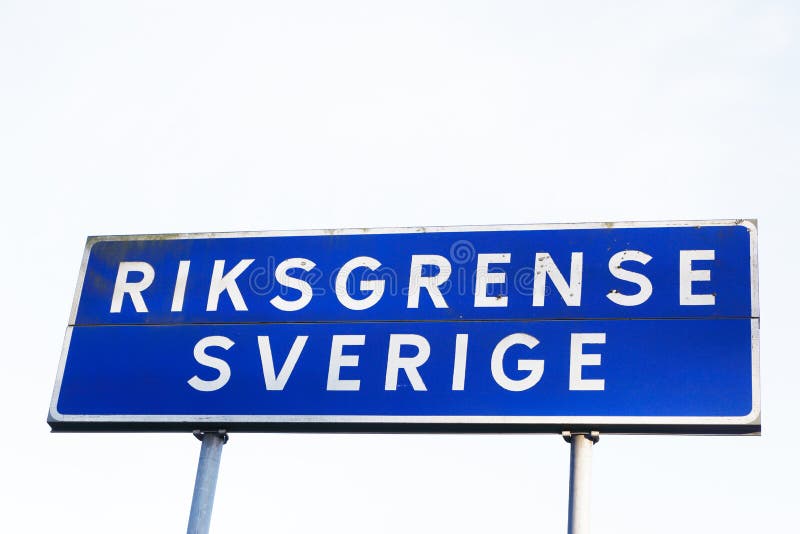 National border Sweden stock photo. Image of sign, norwegian - 89664464