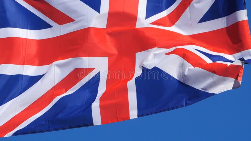 The National British Flag Waving in the Wind. Stock Video - Video of ...