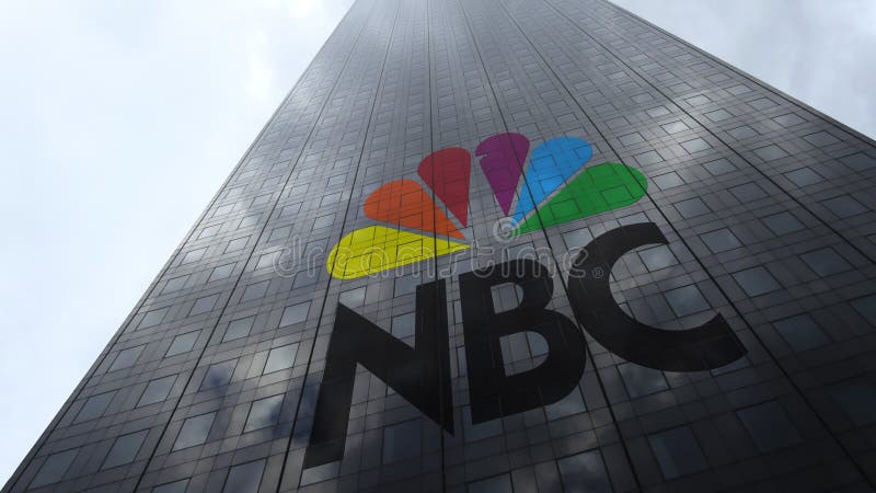 National Broadcasting Company NBC Logo on a Skyscraper Facade ...