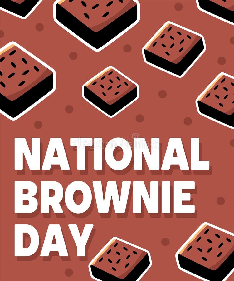 National Brownie Day with Delicious Brownies Stock Illustration ...