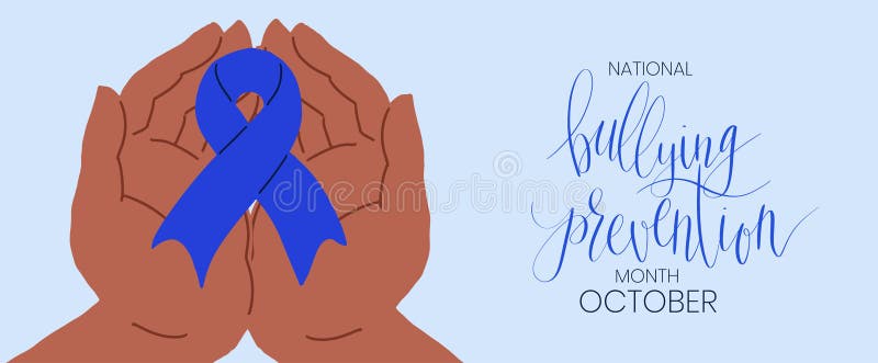 National Bullying Prevention Month October Web Banner Blue Support And