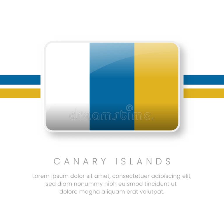 National Canary Islands Flag.Vector Canary Islands Button Flag Stock ...