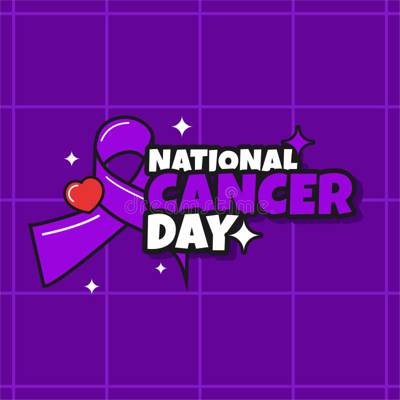National Cancer Day Groovy Vector Design Stock Vector - Illustration of ...