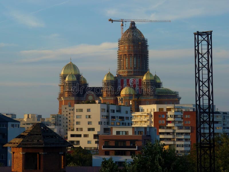 National Cathedral Under Construction in Bucharest Stock Photo - Image ...
