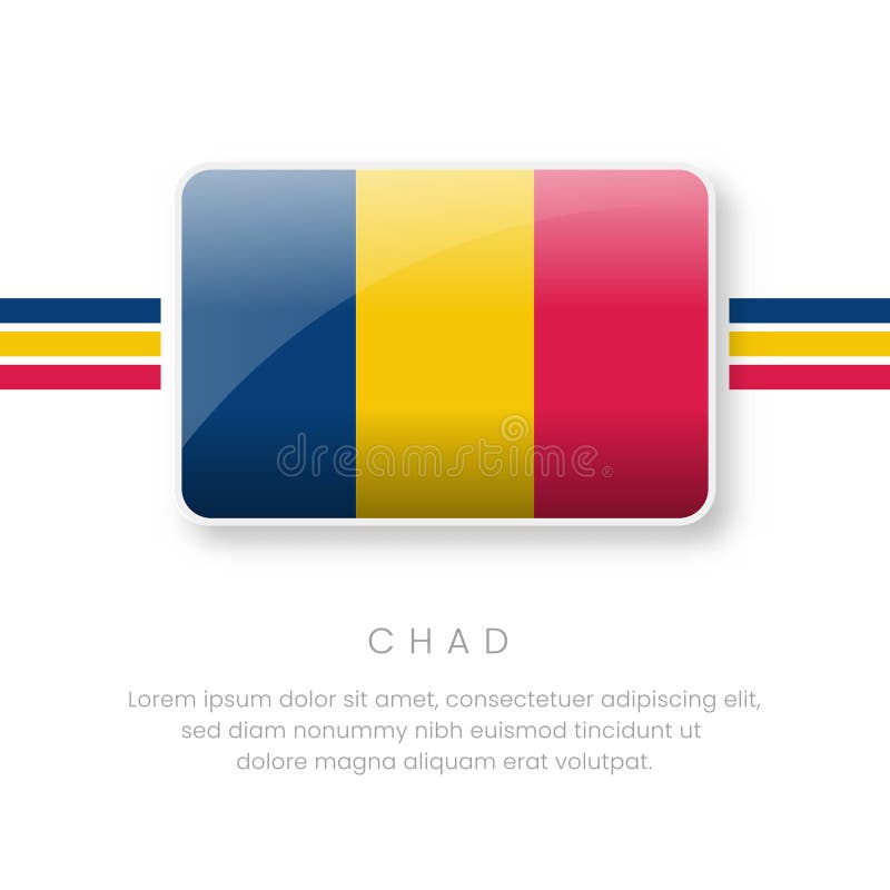 National Chad Flag.Vector Chad Button Flag Stock Vector - Illustration ...