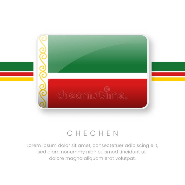 National Chechen Flag.Vector Chechen Button Flag Stock Vector ...
