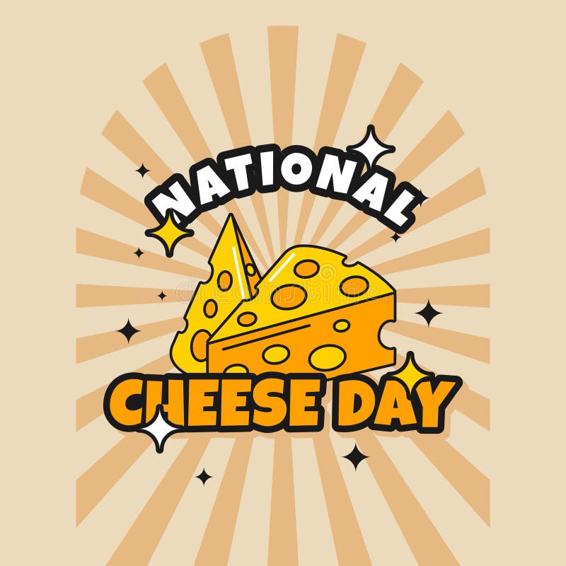 National Cheese Day Groovy Vector Design Stock Vector - Illustration of ...