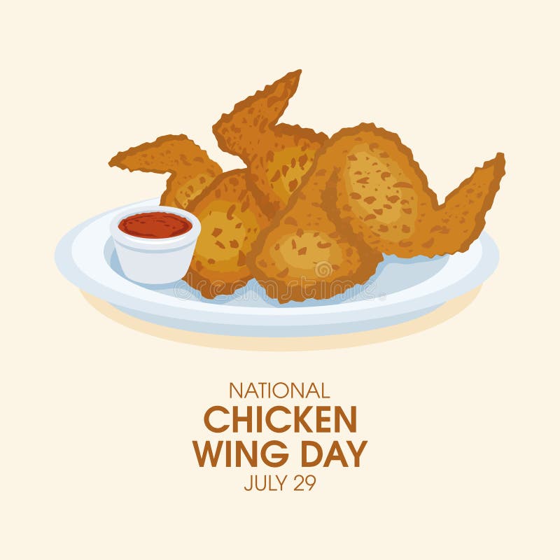 National Chicken Wing Day Vector Stock Vector - Illustration of cooking ...