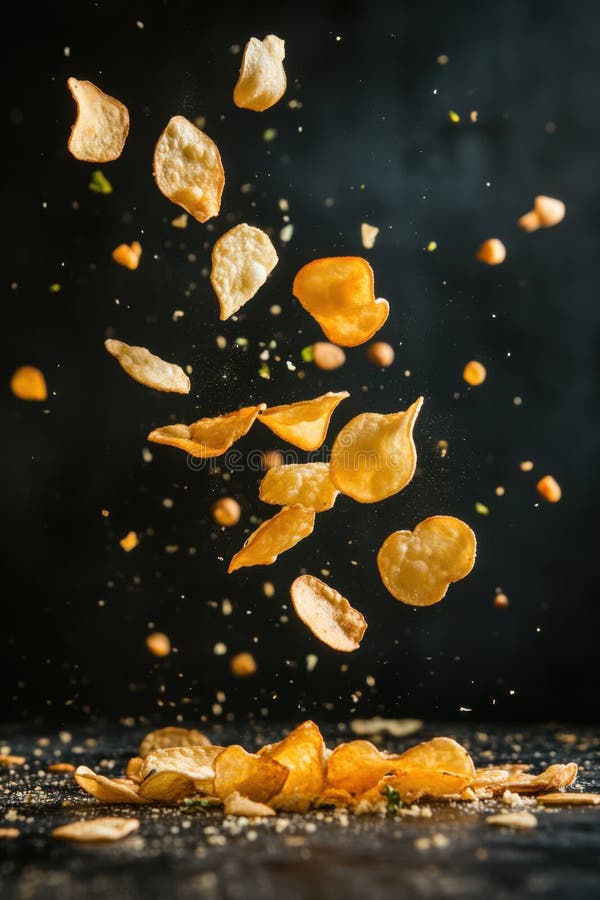 National Chip and Dip Day Dynamic Display of Falling Potato Chips with ...