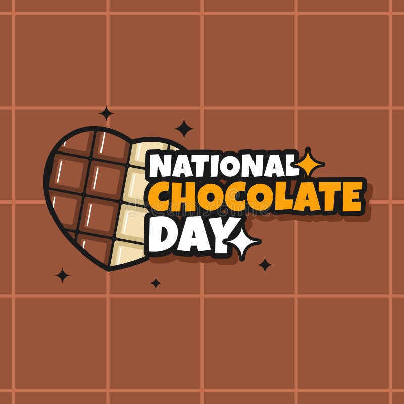 National Chocolate Day Groovy Banner Design Stock Vector - Illustration ...
