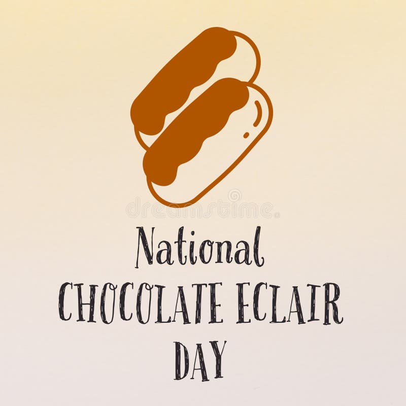 National Chocolate Eclair Day Template for Banner Poster on Gradient ...