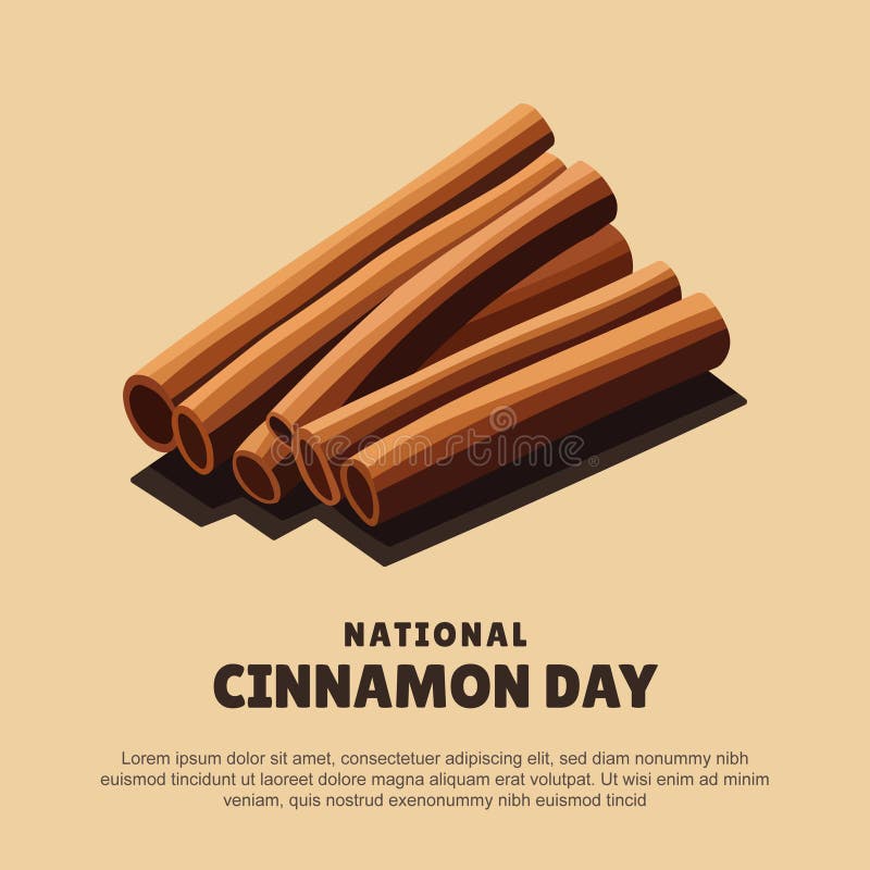 National Cinnamon Day Post Design Stock Illustration - Illustration of ...