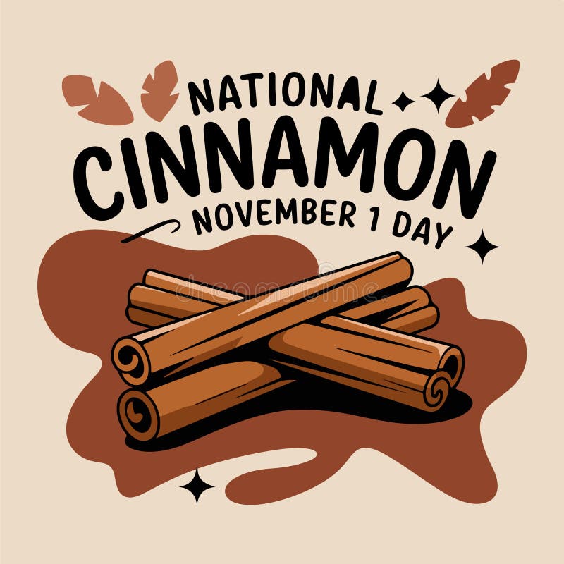 National Cinnamon Day Post Design Stock Illustration - Illustration of ...