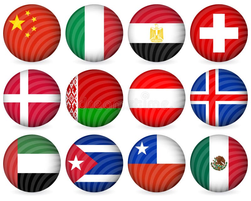National Circle Icon Collection 5 Stock Illustrations – 12 National ...