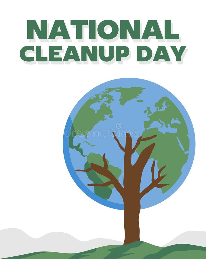 National Cleanup Day on White Background Stock Vector - Illustration of ...