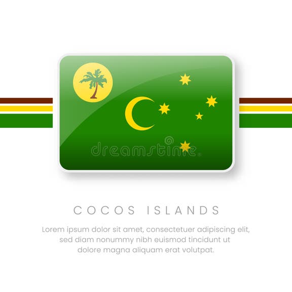 National Cocos Island Flag.Vector Cocos Island Button Flag Stock Vector ...