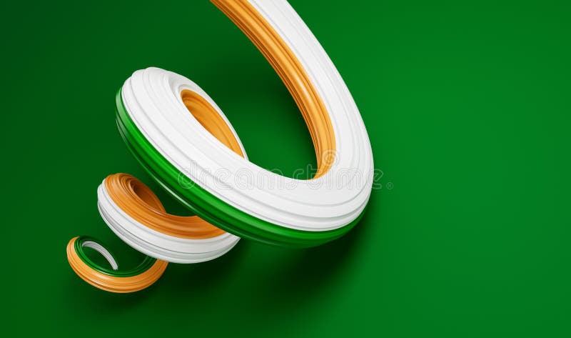 National Colors Ribbon of India 3d Illustration Stock Illustration ...